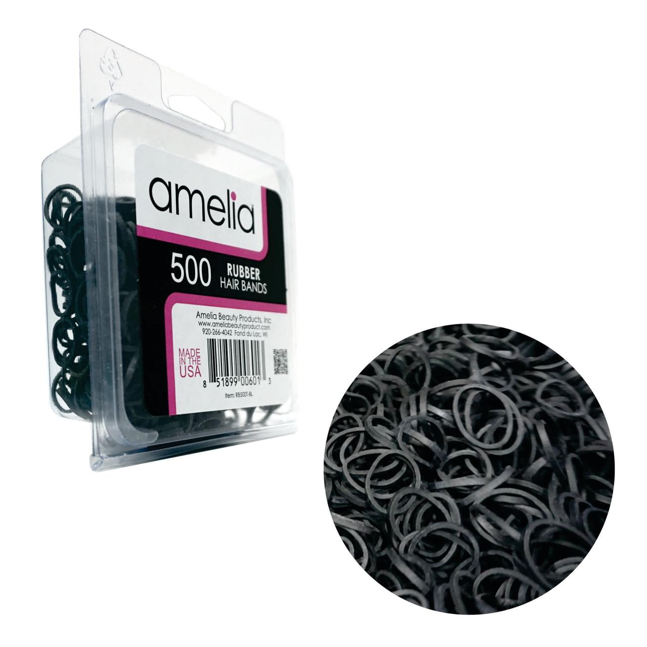 Amelia Beauty | 1/2in, Black, Elastic Rubber Band Pony Tail Holders ...