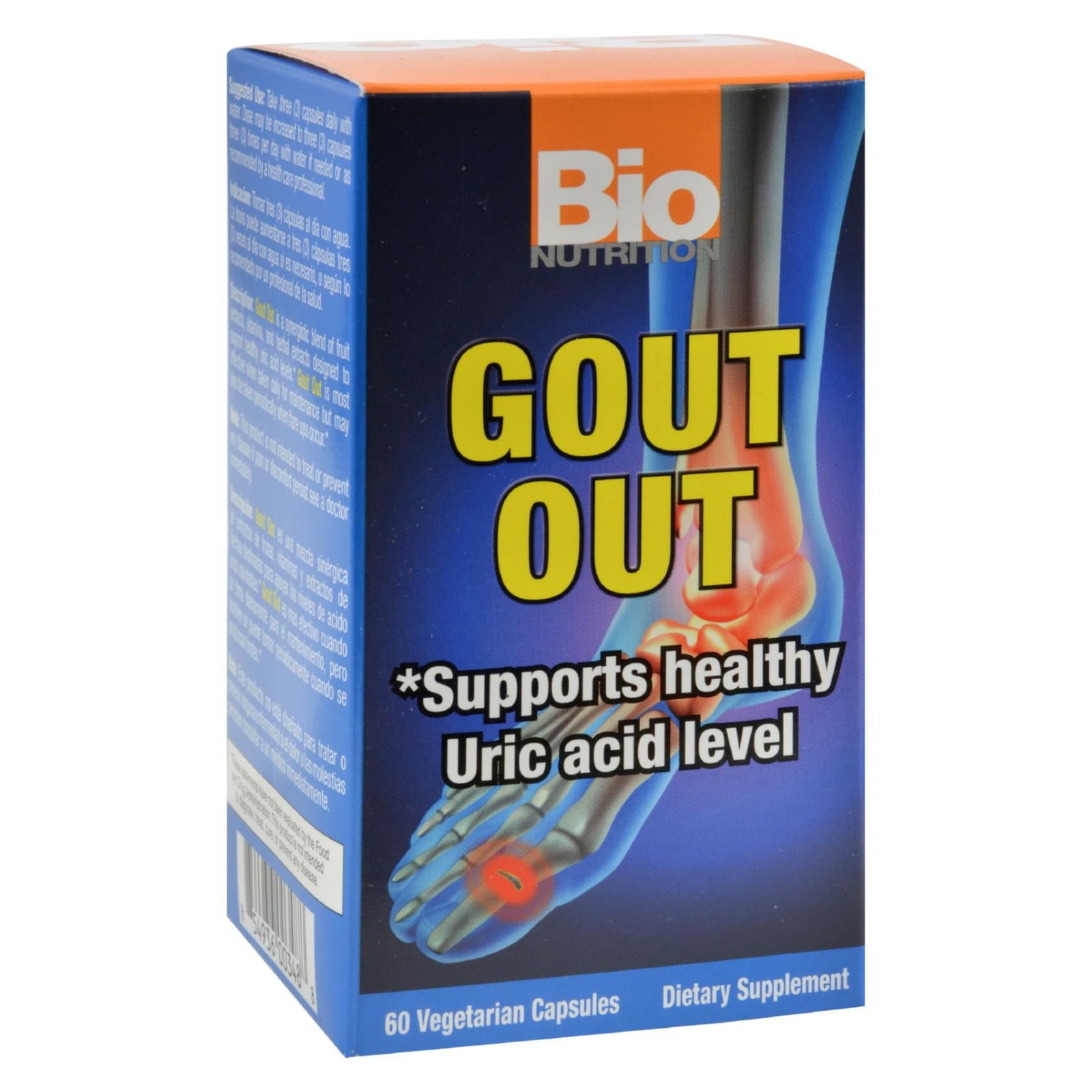 Bio Nutrition - Gout Out - 60 Vegetarian Capsules - Walmart.com