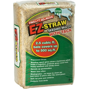 EZ Straw Seeding Mulch, Processed Straw with Tackifier, Covers 600 sq ...
