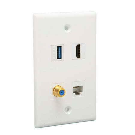 4 Port Wall Plate, Corrosion Free Snap In Connection White HD ...