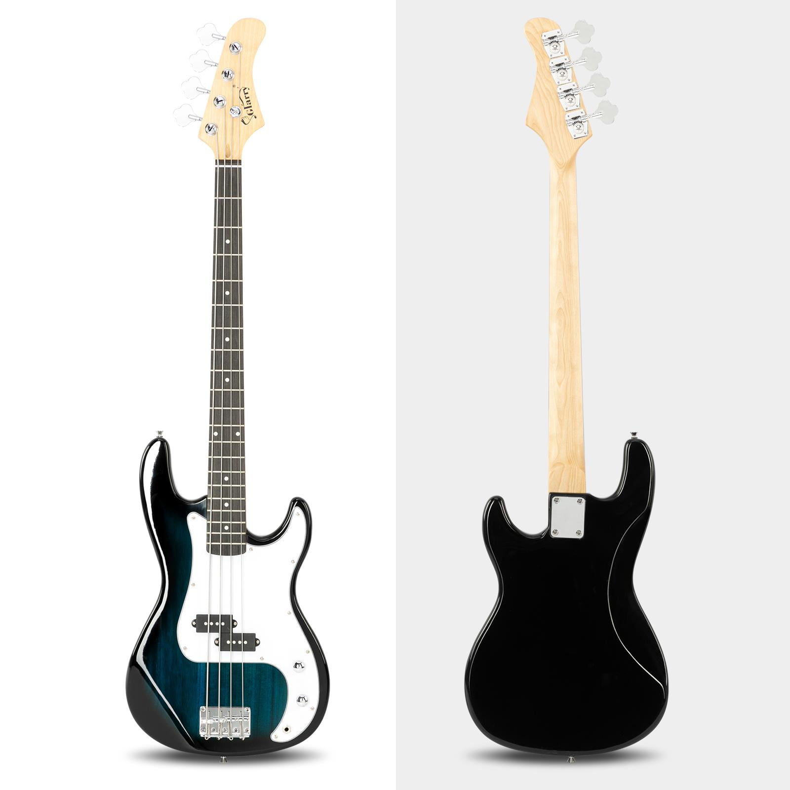 Glarry 4-String Bass Guitar Kit wit 20W Amp, Blue - Walmart.com