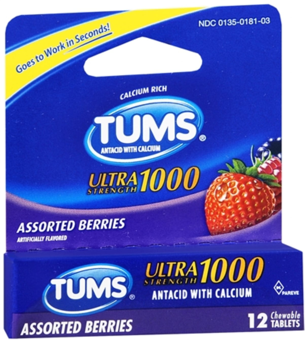 Buy TUMS Ultra 1000 Assorted Berries 12 Tablets Pack of 3 Online at ...