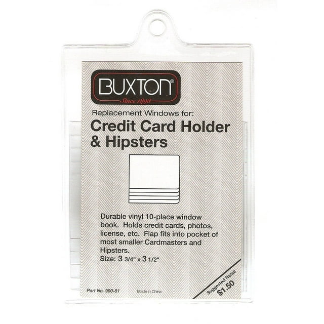 Buxton Stacked Vinyl Window Inserts for Credit Card and Hipster Wallets ...