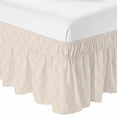Beige Stripes Line Bed Skirt Queen Size 16 Inch Drop, Country Abstract ...