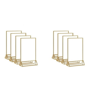 12 Pack Acrylic Sign Holder Gold Borders,4x6 Double Sided Clear Frame ...