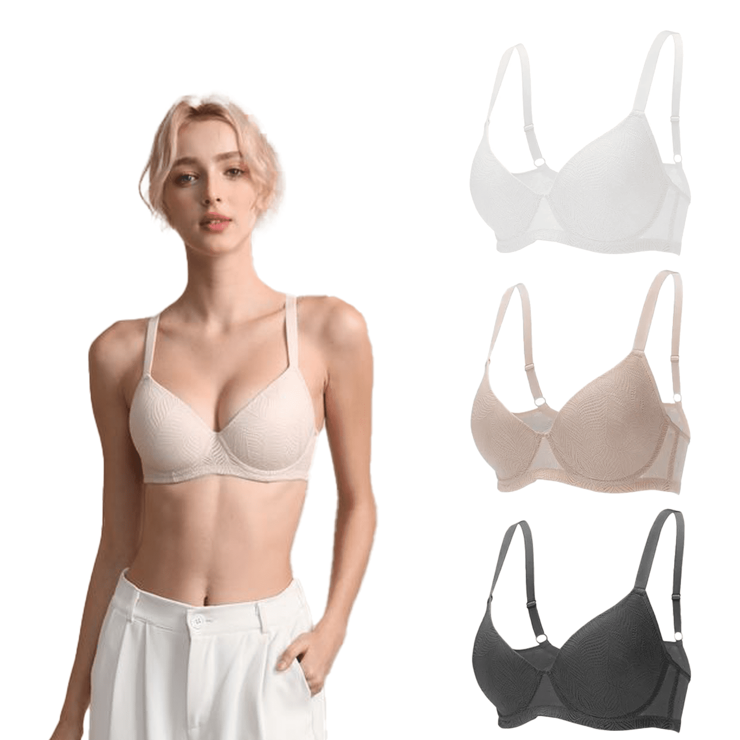 Click here for Qeldulk 3pc Pack Women Push Up Bra Everyday Underw... prices