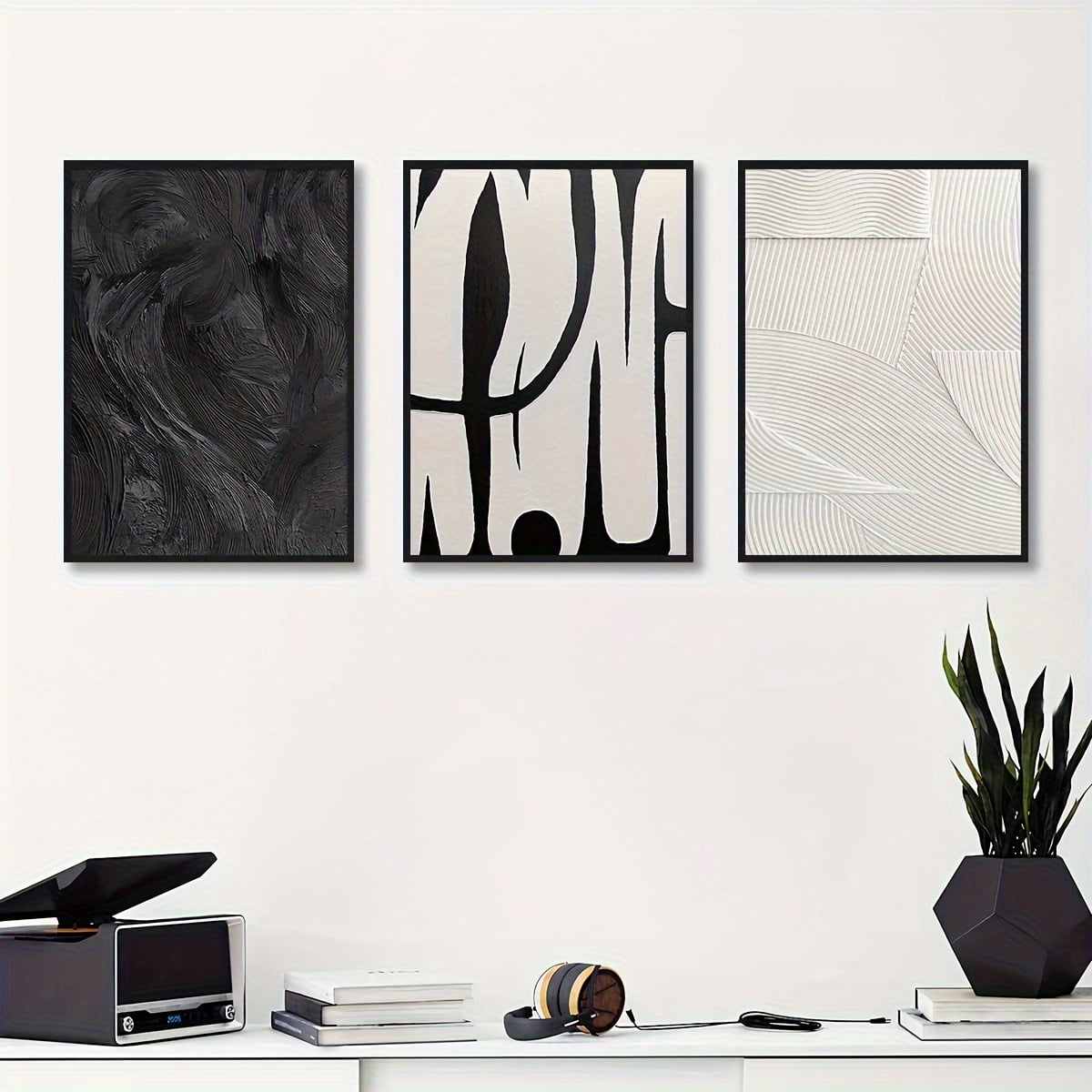 Click here for Nobrand 3pcs Abstract Black And White Canvas Wall... prices