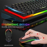 Y-FRUITFUL Wireless Lighted Keyboard Mouse Combo, 87 Keys, USB ...