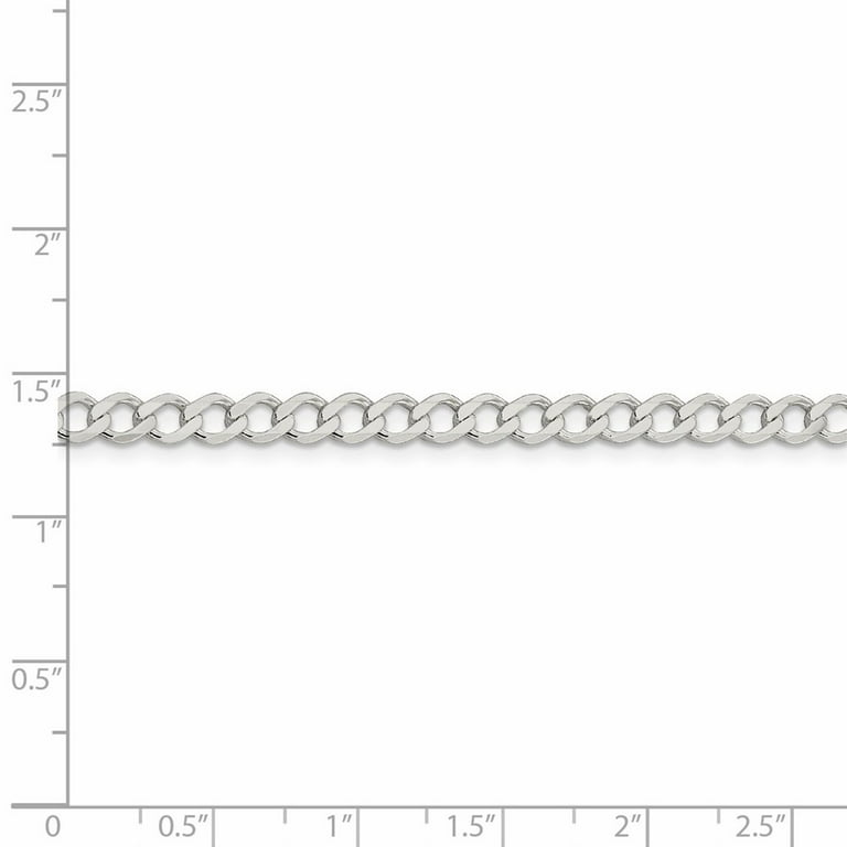 The Black Bow 4.5mm Sterling Silver Hollow Flat Open Curb Chain Necklace 16 Inch