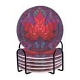 6PCs Round Coasters Set Heat Resistant Washable Kitchen Table ...