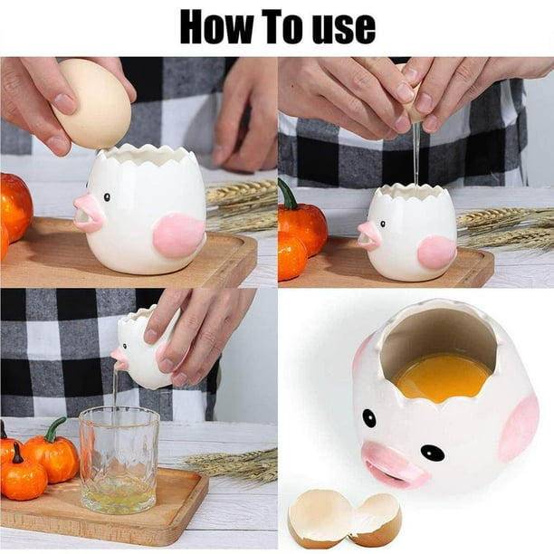 serony Ceramics Egg Separator Egg Extractor Kitchen Gadget Safety Egg ...