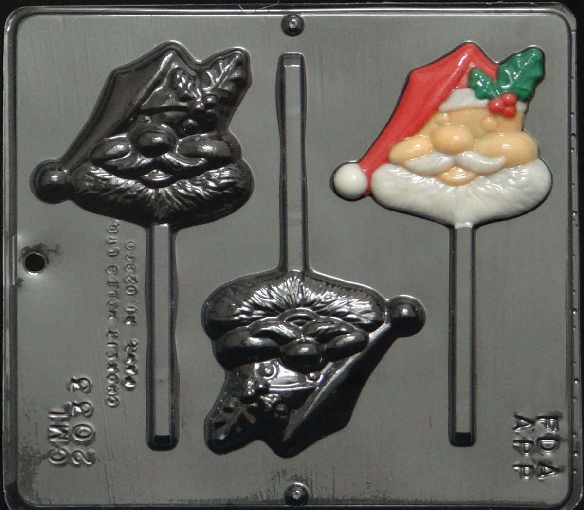 2033 Comic Santa Pop Lollipop Chocolate Candy Mold - Walmart.com