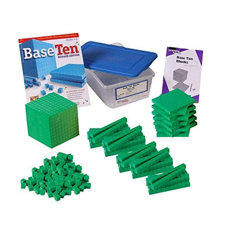 hand2mind Green Foam Base Ten Blocks Complete Set, Place Value Blocks ...