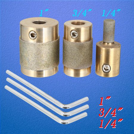 3Pcs 1" 3/4" 1/4" Brass Core Standard Grit Stained Glass Grinder Head ...