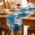 Abstract Oil Painting Table Runner Linen Burlap Table Runner 72 Inches ...