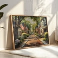 American Patriotic Street Scene Wall Art, Rustic Colonial Homes With ...