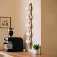 Coffee Mug Rack for Wall - 6-Hook Sturdy Wooden Cup Holder for Kitchen ...