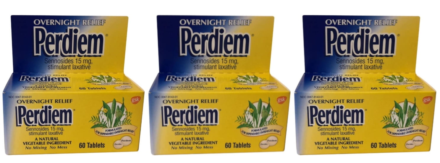 Perdiem Sennosides Stimulant Laxative, Overnight Relief - 60 Ea, 3 Pack ...