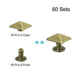 60Sets Spike Rivet, 8mm Cone Rapid Rivet Nailhead Studs Copper Punk ...
