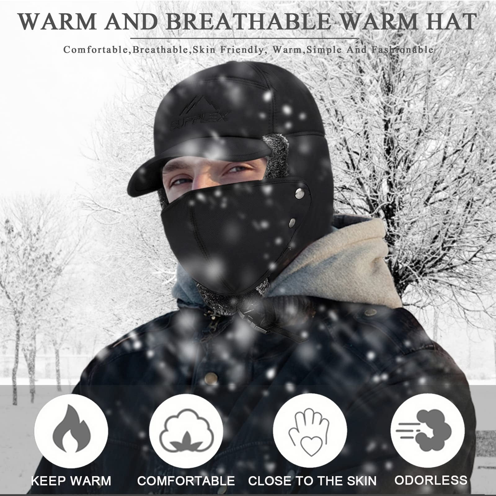 Click here for Vivavault Winter Trapper Hat With Integrated Windp... prices