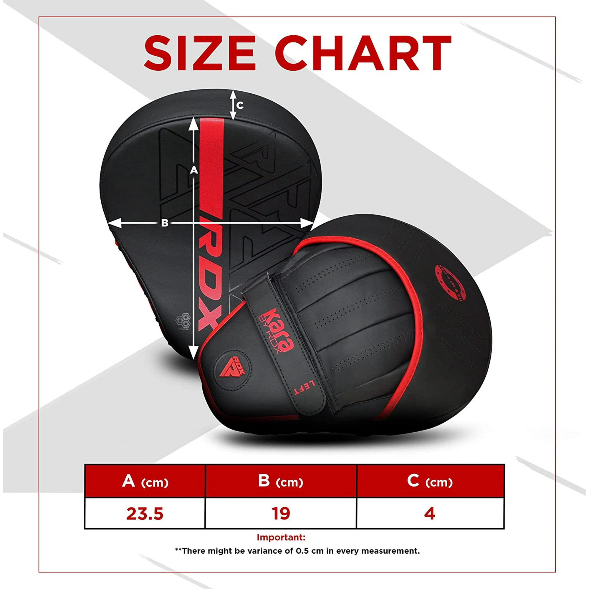 Rdx Focus Boxing Punch Mitts  Punching Target  Punching Pad Maya Hide Leather Training Pads  Red 1