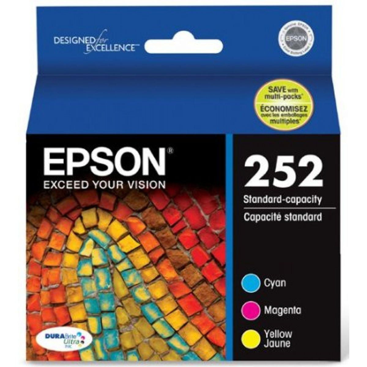 Epson Canada Ltd Epson Durabrite Ultra 252 C/M/Y Color Ink Cartridges (T252520-S)  Combo 3/Pack