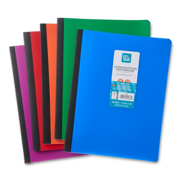 Pen + Gear Poly Composition Book, College Ruled, 80 Pages - Walmart.com ...