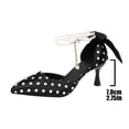 Black Womens Slender Heel Shoes, Round Toe Polka Bowknot Fashionable ...