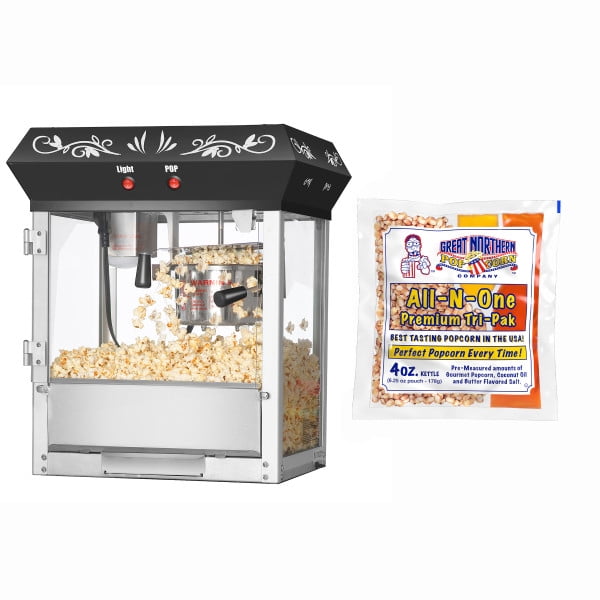 Foundation Countertop Popcorn Machine – 1.25 Gallon Popcorn Maker, 4oz ...