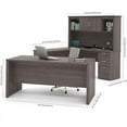 Atlin Designs Modern Wood U Shape Computer Desk with Hutch in Bark Gray ...