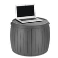 Zimtown 36gal Outdoor Garden Plastic Storage Deck Box Round Thickened ...