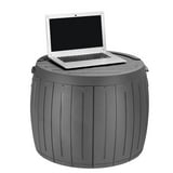Zimtown 36gal Outdoor Garden Plastic Storage Deck Box Round Thickened ...