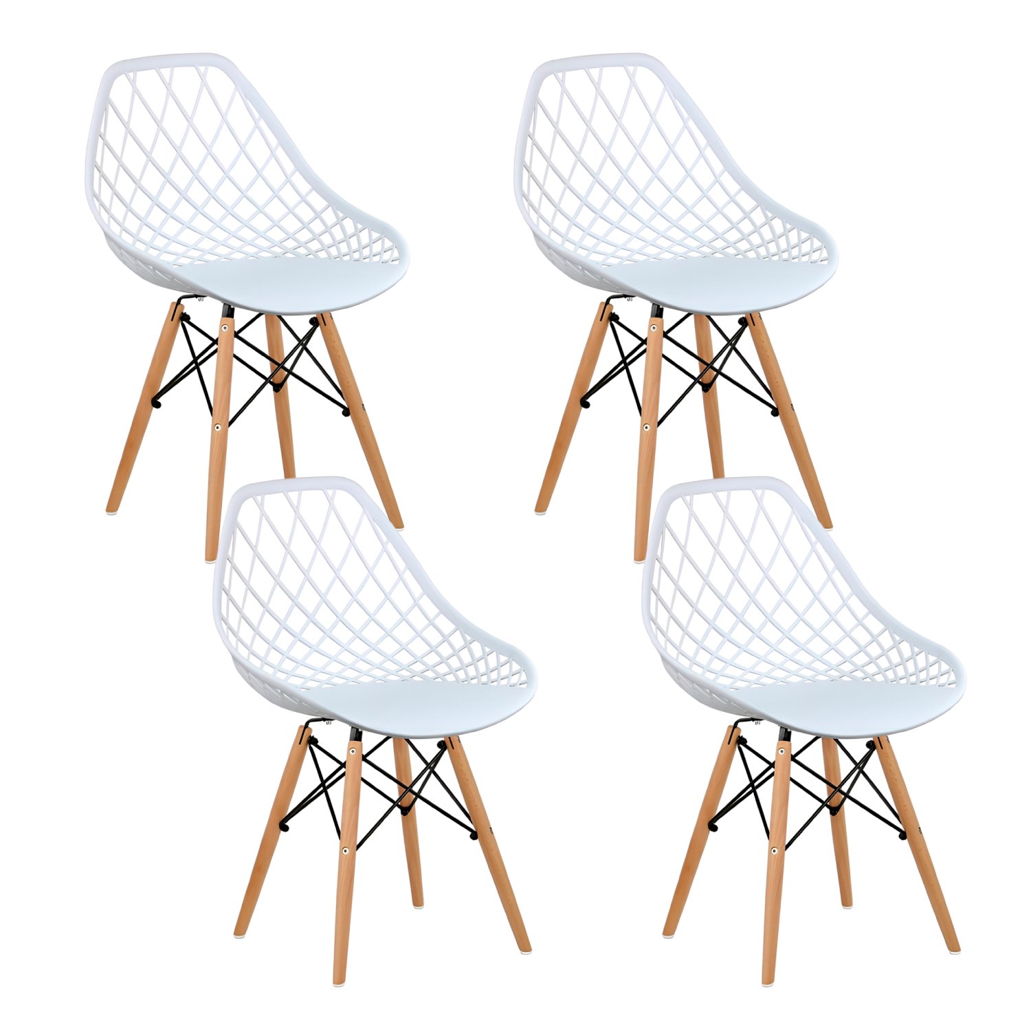 Pack De 4 Sillas Eames Enrejada Mesh - Blanca | Knasta Chile