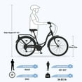 Zukka Cruiser Bike 24 inch Ladies Bicycle City 7 Speed Commuter for ...