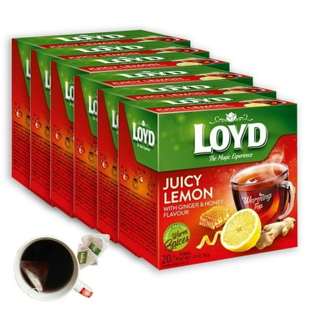 Loyd Warming Tea Juicy Lemon with Ginger & Honey 40g (Pack of 6 ...