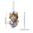 2D Cute Acrylic Car Pendant Keychain Cartoon Nurse Cat Flat Ornament ...