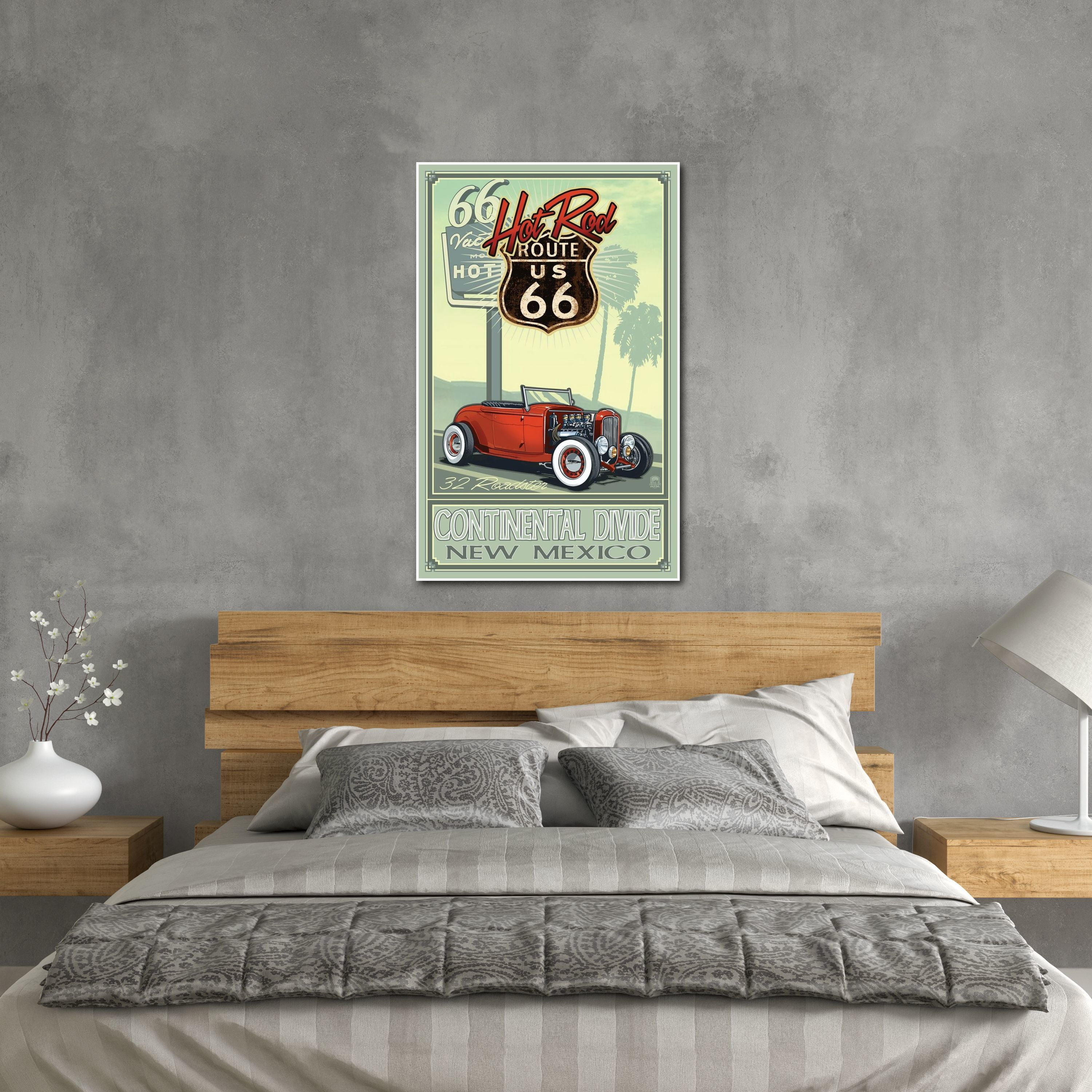 Signs Lanquist Route 66 Hot Rod on Continental Divide New Mexico Giclee ...