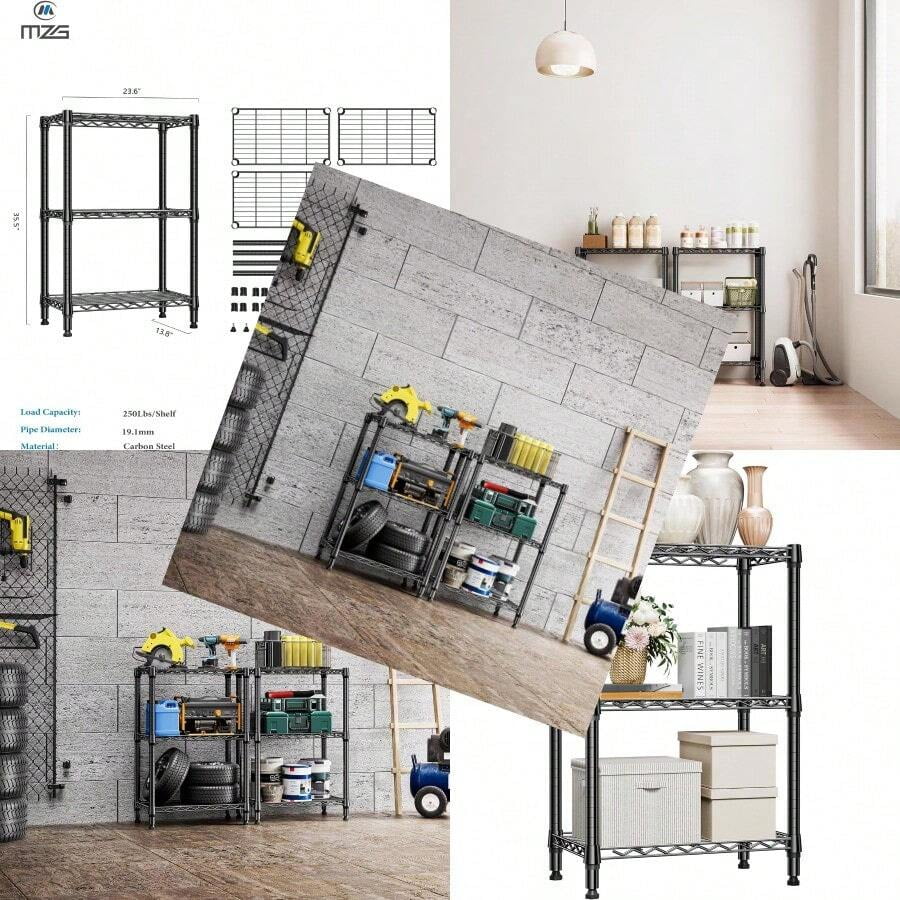 Click here for Na Na Mzg 750 Lbs 3 Tier Shelf Metal Storage Shees... prices