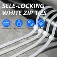 100-pack self-adhesive cable tie-down kit, includes 6-inch white ties ...