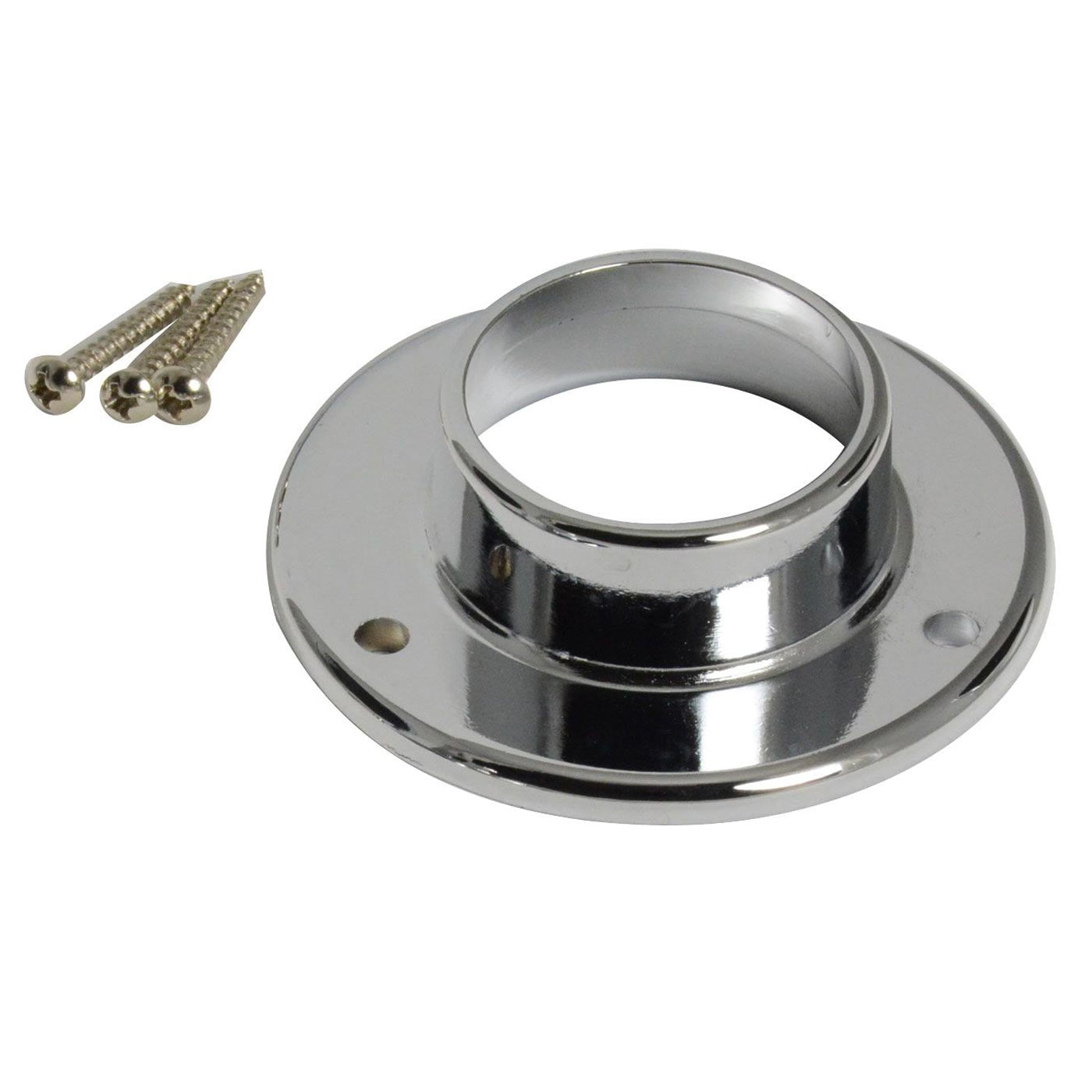 CKP #30 1-1/4" Closet Rod Flange, Polished Chrome (Sold As Pair ...