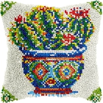 Old Steam Train Latch Hook Kits Pillow DIY Rug Crochet Hook Cushion ...
