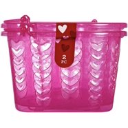 Valentine's Heart Shaped and Slotted Baskets with Handles, 6.875x8.25x5 ...