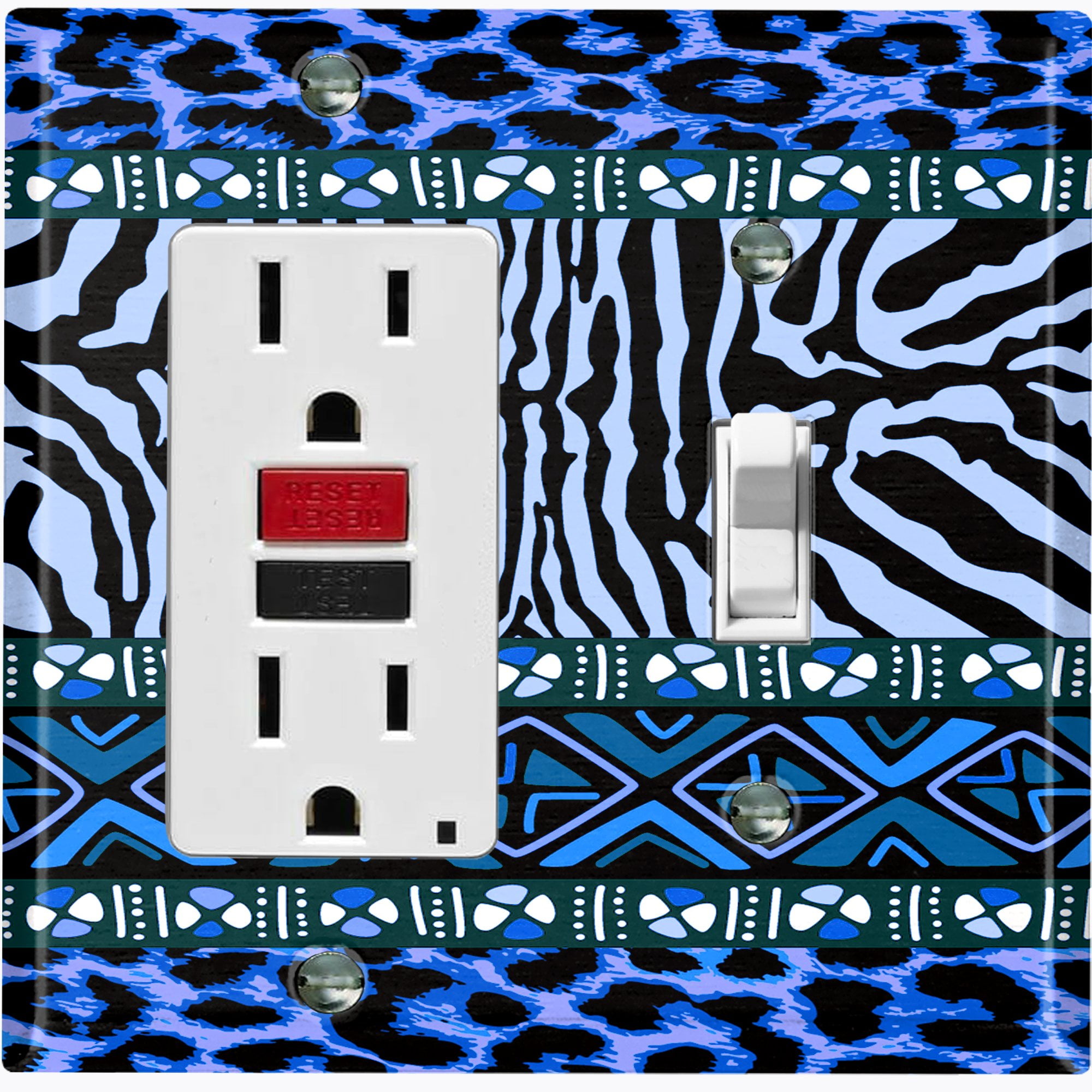 Metal Light Switch Plate Cover African Safari Animal Print Tribal Art Pattern SFR044 - Walmart.com