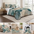 78x90in Quilt Bedding Set, Vintage Teal Magnolia Floral Lightweight ...