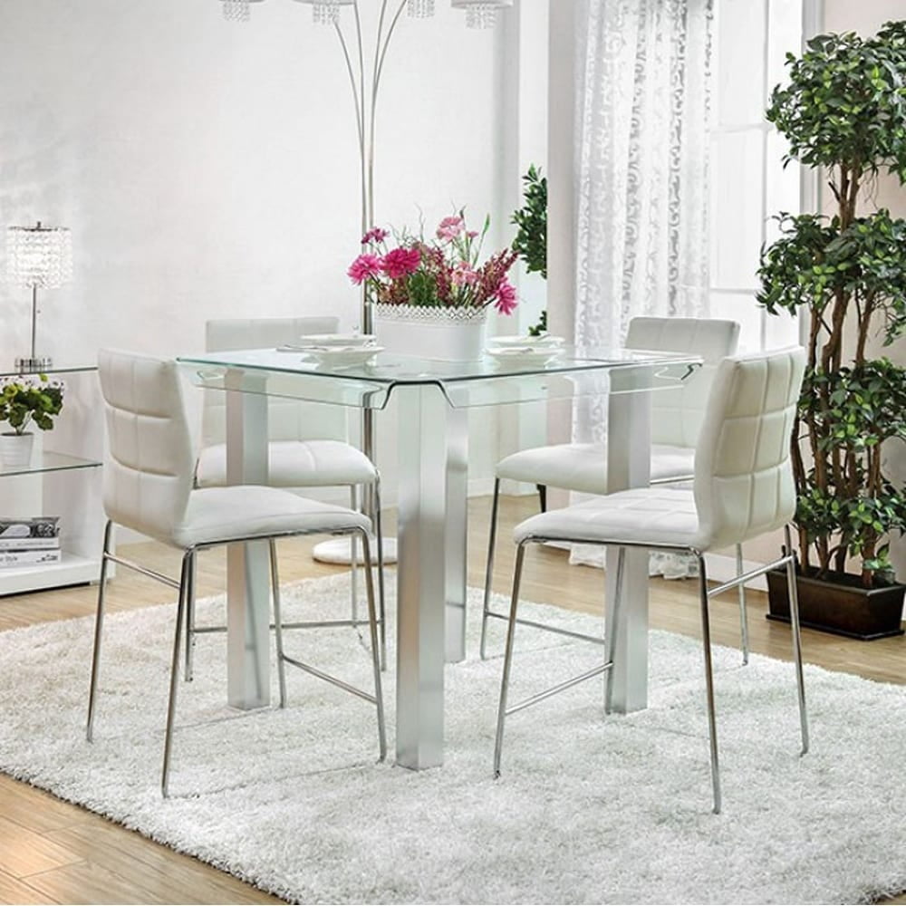 Richfield II Glass Counter Height Table - Walmart.com