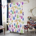 Cartoon Animal Paw Prints Shower Curtain for Bathroom, Colorful Animal ...