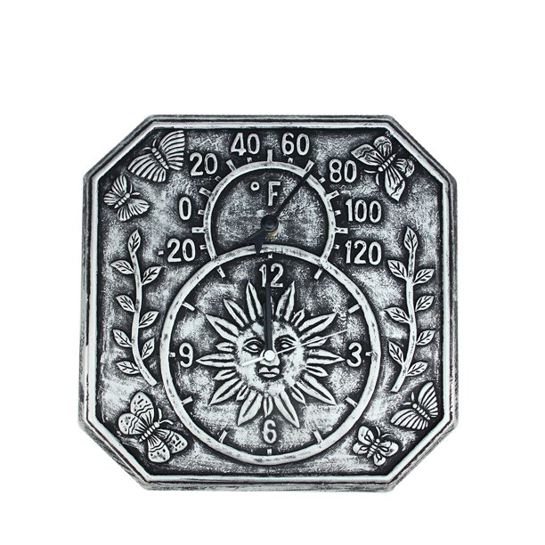 Swim Central 13.75" Gray Terracotta Embossed Sun, Flowers and ...