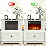 REDAYFUR Rotating End Table with 13" Electric Fireplace, Side Table ...