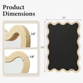 Irregular Wall Mirror with Solid Wood Frame, 22"x30" Wavy Boho Mirror ...
