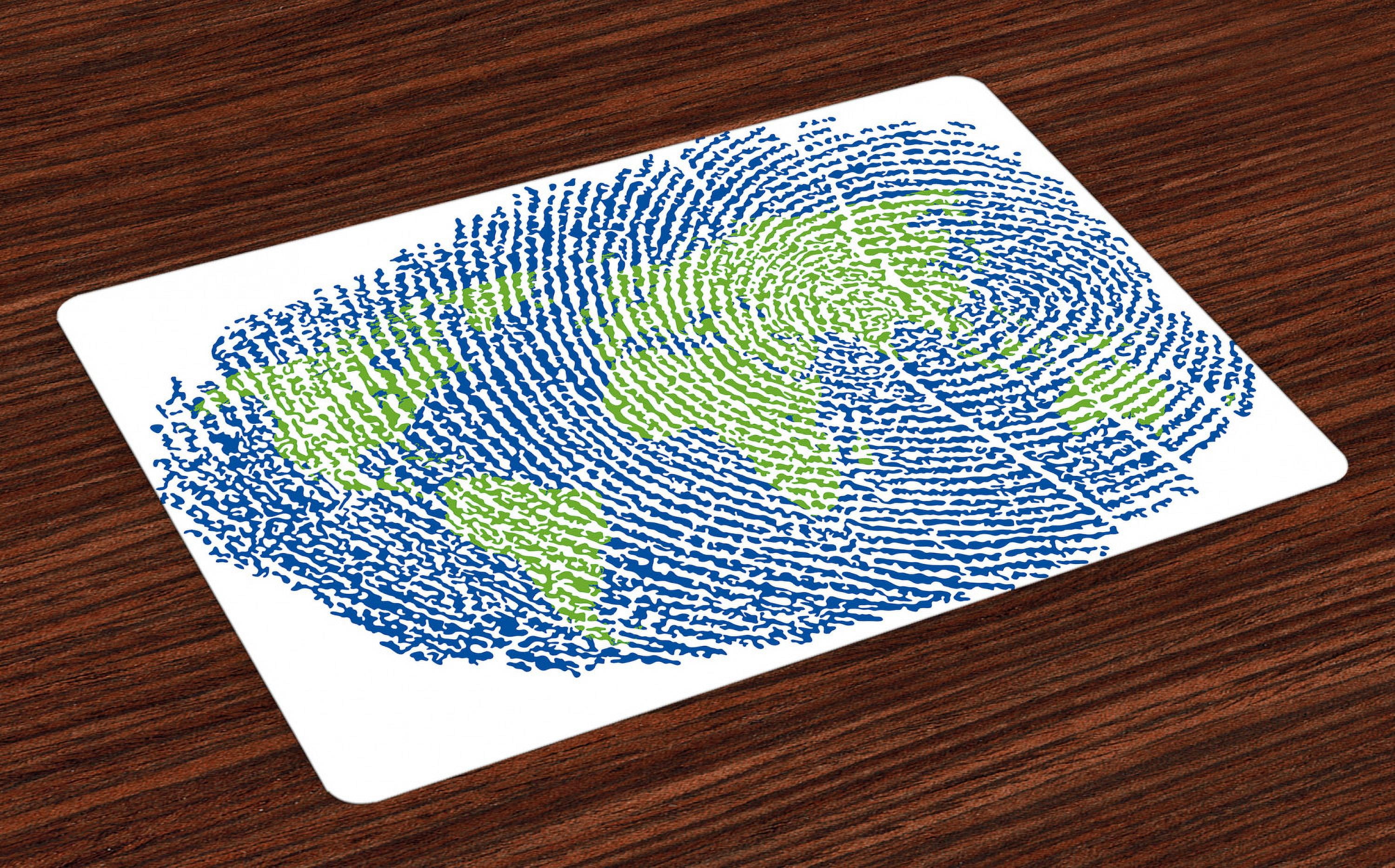 Ambesonne World Map Place Mats Set of 4, Fingerprint World Map ...